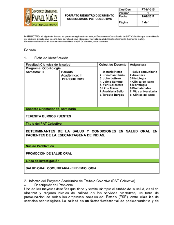(DOC) Determinantes de la salud y condiciones en salud oral en ...