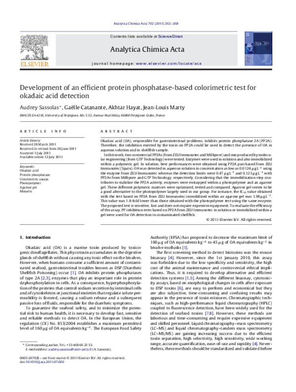(PDF) Development of an efficient protein phosphatase-based ...