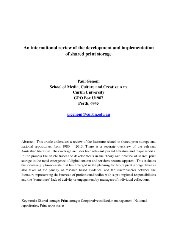 (PDF) An international review of the development and implementation of ...