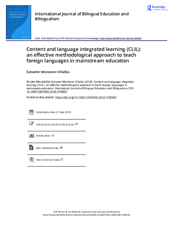 (PDF) Content and Language Integrated Learning (CLIL): Challenges and ...