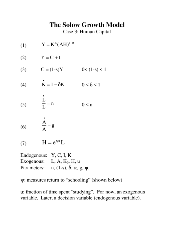 (PDF) The Solow Growth Model