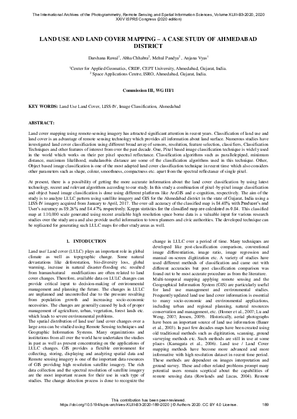 (PDF) Land Use and Land Cover Mapping – a Case Study of Ahmedabad District