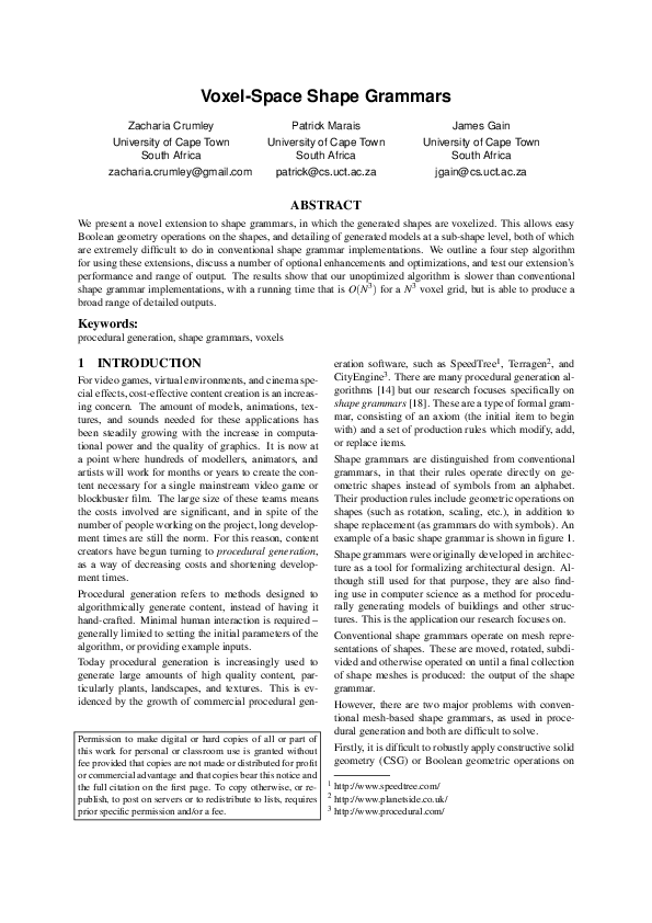 (PDF) Voxel-space shape grammars