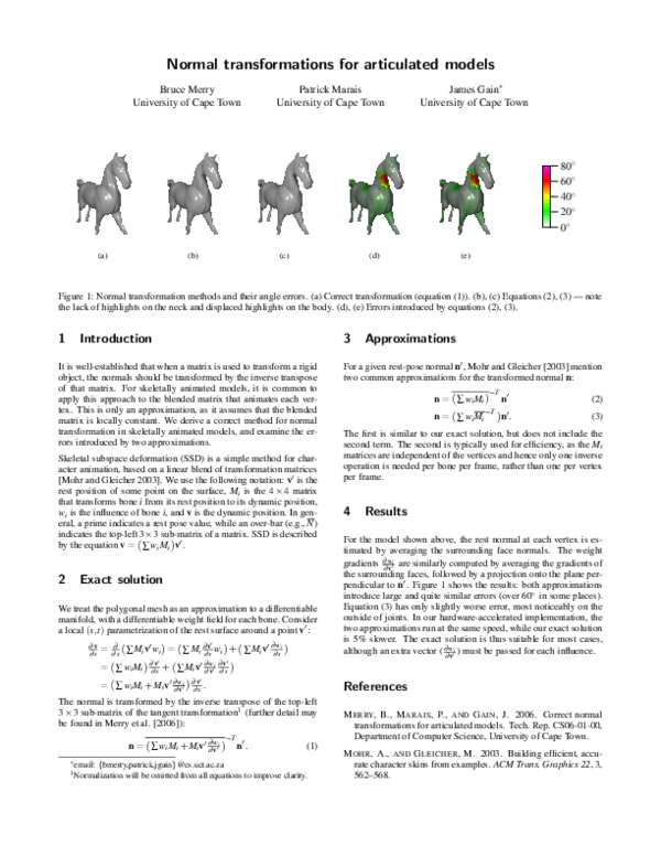 (PDF) Normal transformations for articulated models