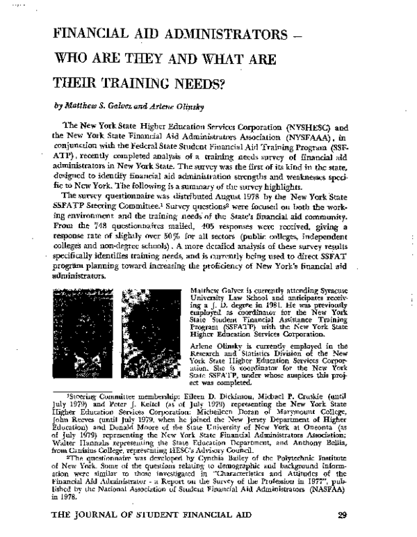 (PDF) Financial Aid Administrators - Who are They and What are Their ...