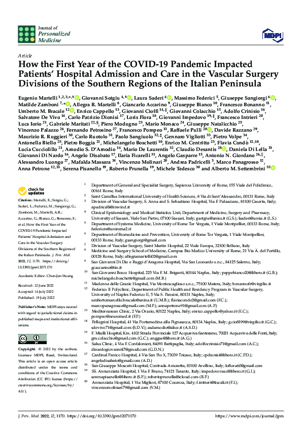 (PDF) How the First Year of the COVID-19 Pandemic Impacted Patients ...