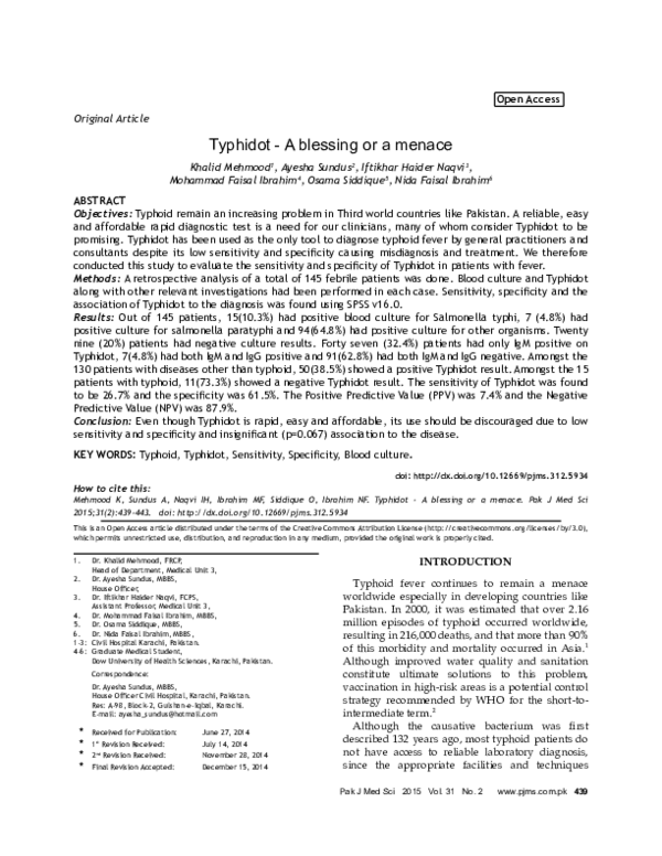(PDF) Typhidot -A Blessing or a Menace