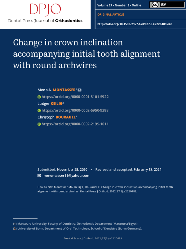 (PDF) Change in crown inclination accompanying initial tooth alignment ...