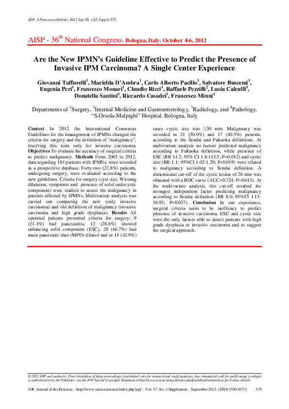 (PDF) Are the new IPMN’s guideline effective to predict the presence of ...