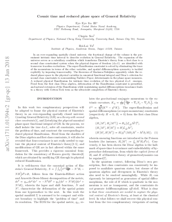 (PDF) Cosmic Time and General Relativity