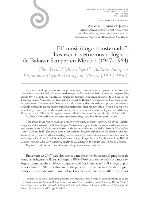 (PDF) El «musicólogo transterrado». Los escritos etnomusicológicos de ...