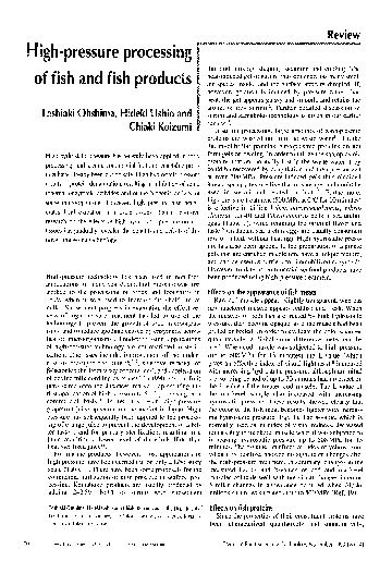 (PDF) High-pressure processing of fish and fish products