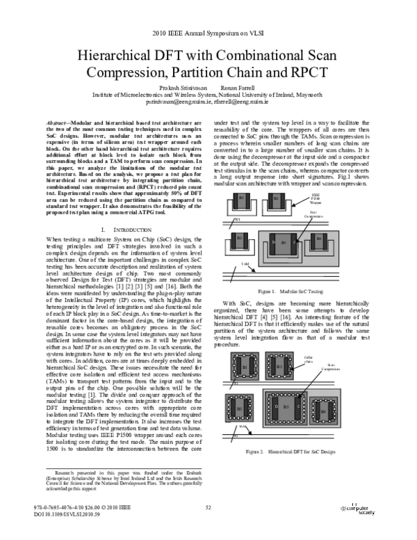 Pdf Hierarchical Dft With Combinational Scan Compression Partition Chain And Rpct