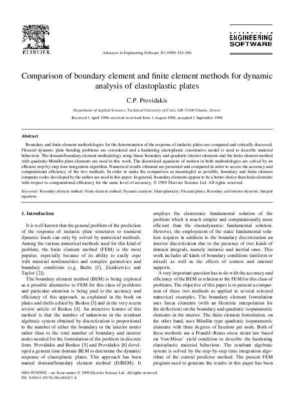 Comparison Of Boundary Element And Finite Element Methods For Dynamic
