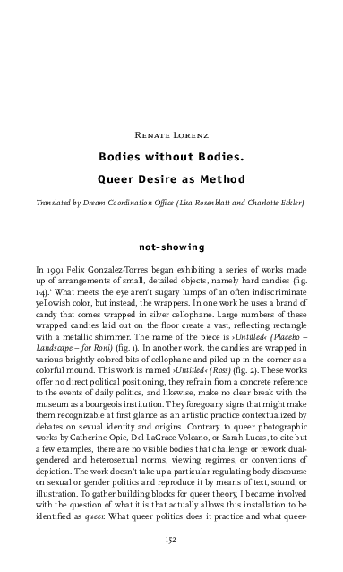 (PDF) Bodies without Bodies. Queer Desire as Method