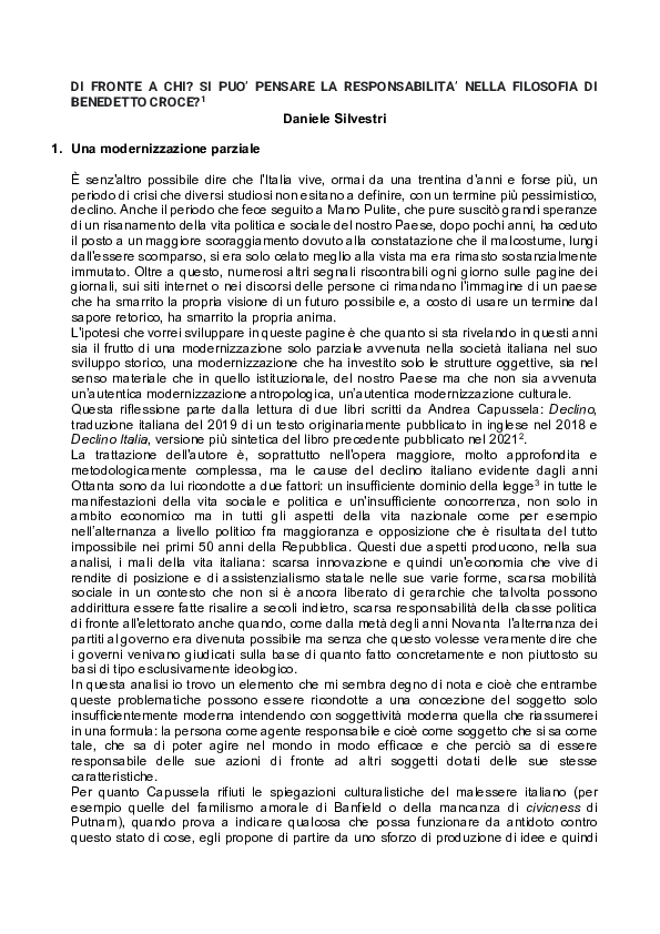 (PDF) DI FRONTE A CHI? SI PUO' PENSARE LA RESPONSABILITA' NELLA ...