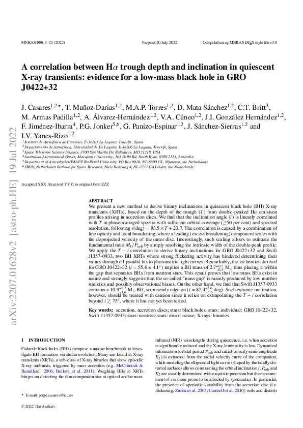 (PDF) A correlation between H α trough depth and inclination in ...