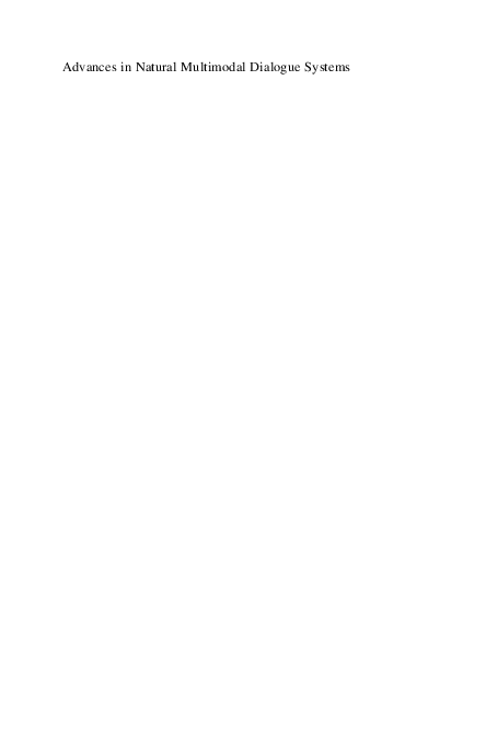 (PDF) Advances in Natural Multimodal Dialogue Systems
