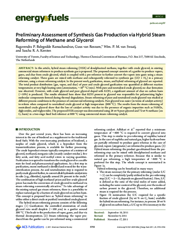 (PDF) Preliminary Assessment of Synthesis Gas Production via Hybrid ...