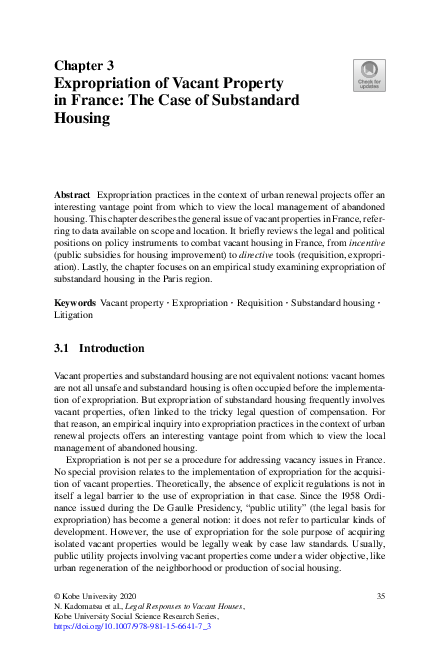 (PDF) Expropriation of Vacant Property in France: The Case of ...