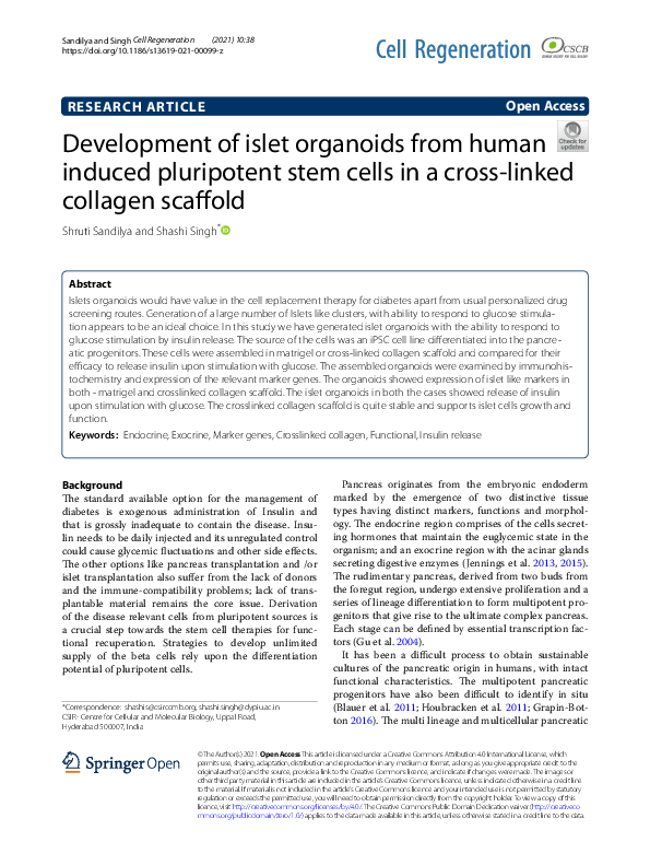 (PDF) Development of islet organoids from human induced pluripotent ...