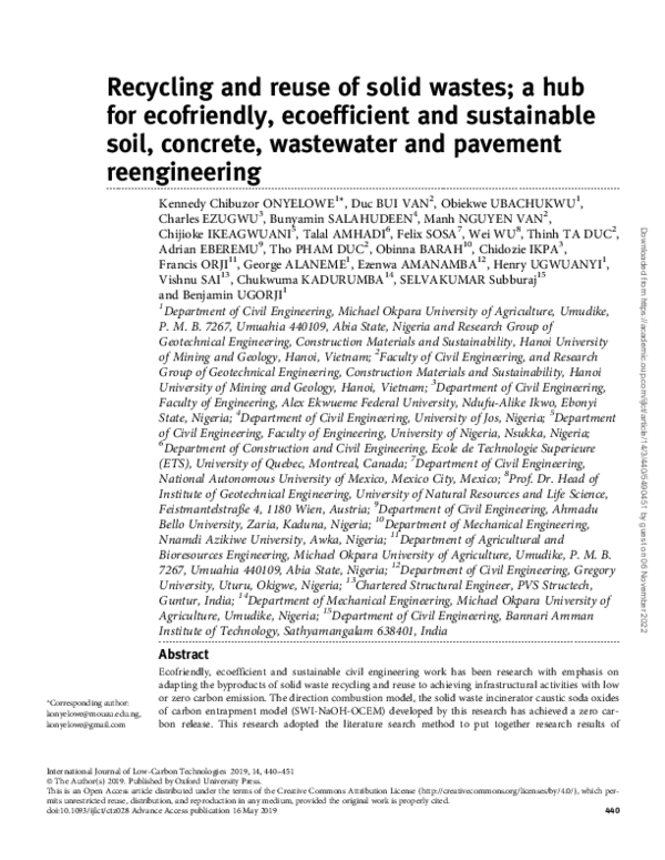 (PDF) Recycling and reuse of solid wastes; a hub for ecofriendly ...