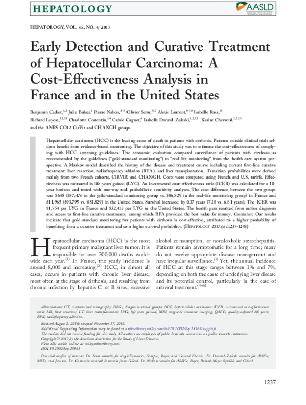 (PDF) Early detection and curative treatment of hepatocellular ...