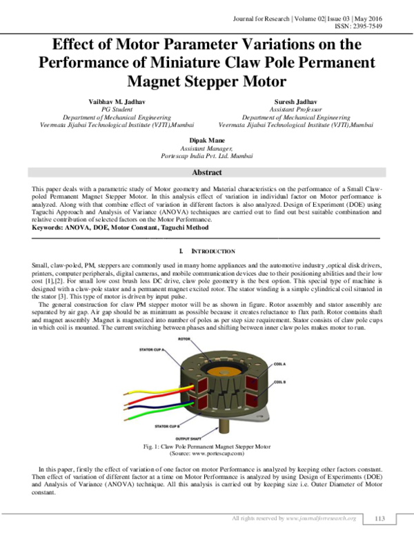 (PDF) Effect of Motor Parameter Variations on the Performance of ...