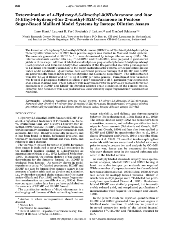 (PDF) Determination of 4-hydroxy-2,5-dimethyl-3 (2H)-furanone (HDMF) in ...