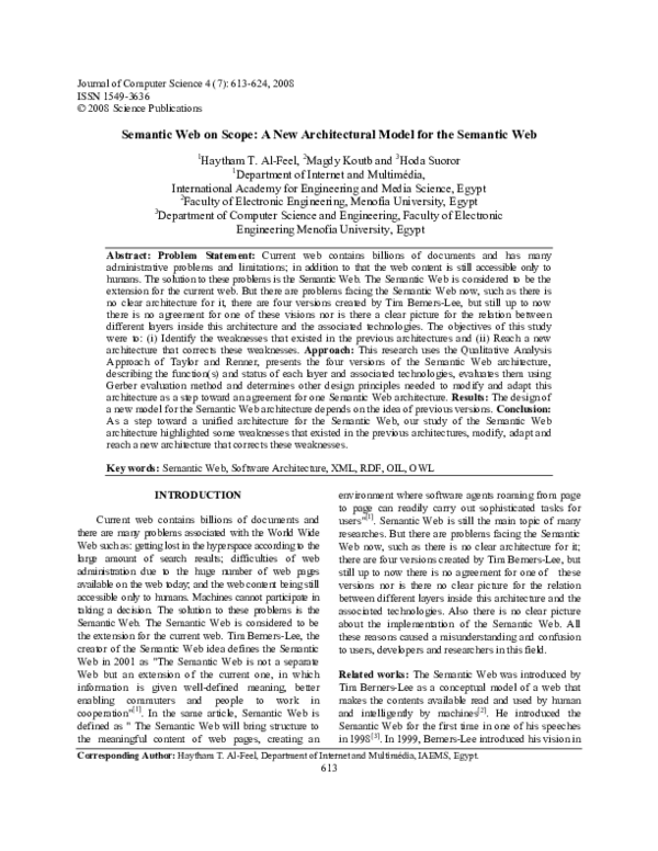 Pdf Semantic Web On Scope A New Architectural Model For The Semantic Web