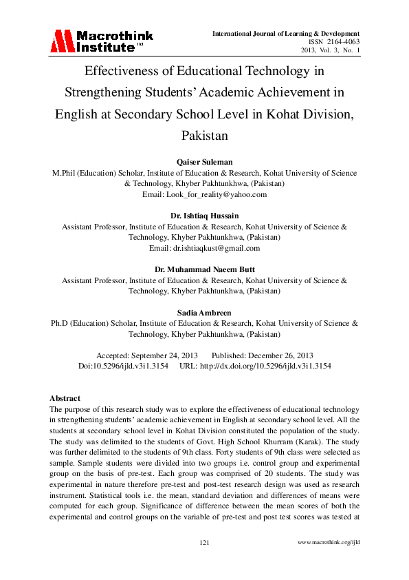 (PDF) Strengthening Students ’ Academic Achievement in English at ...