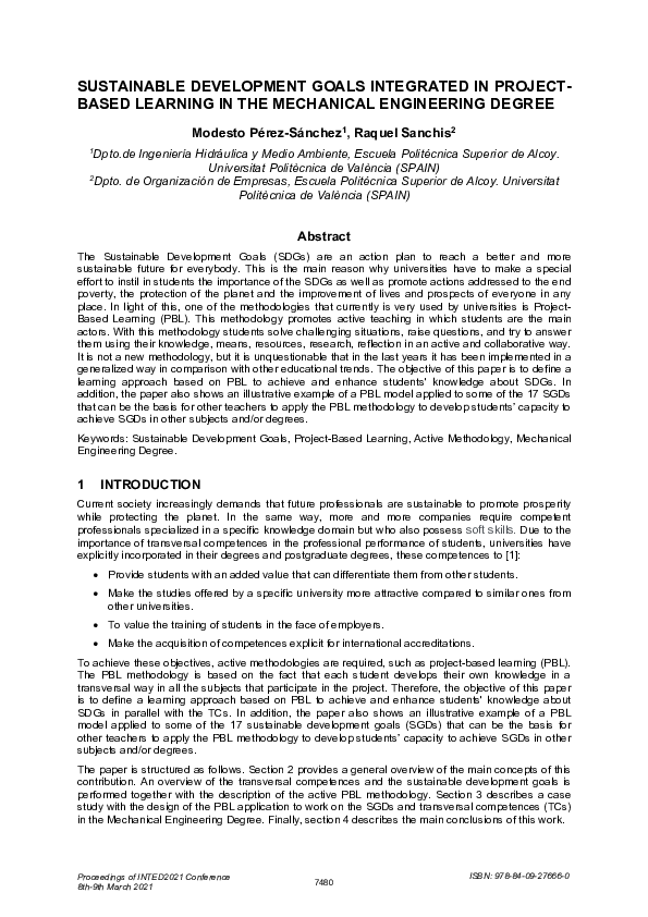 (PDF) PBL for Teaching Sustainable Development Goals