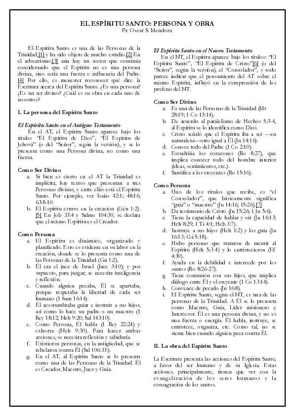 (PDF) El Espíritu Santo (estudio bíblico)