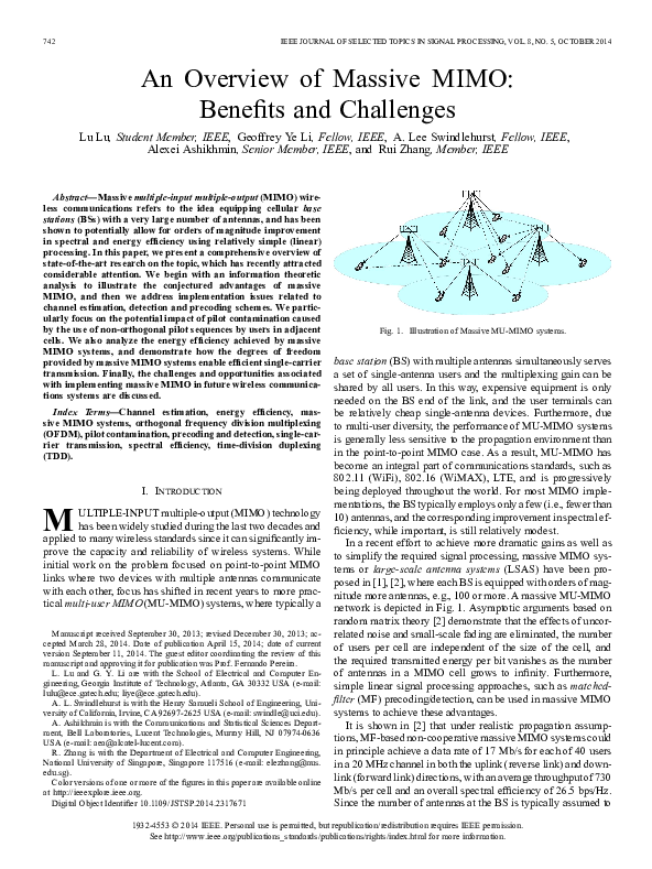 (PDF) An Overview of Massive MIMO: Benefits and Challenges