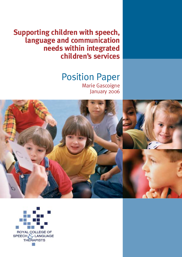 (PDF) Supporting children with speech, language and communication needs ...