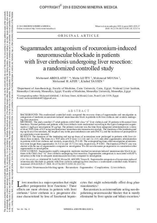 (PDF) Sugammadex antagonism of rocuronium-induced neuromuscular ...