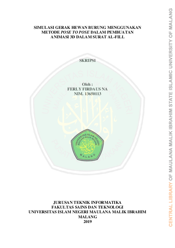 (PDF) Simulasi gerak hewan burung menggunakan metode pose to pose dalam ...