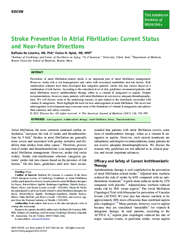 (PDF) Advancements in Stroke Prevention for Atrial Fibrillation