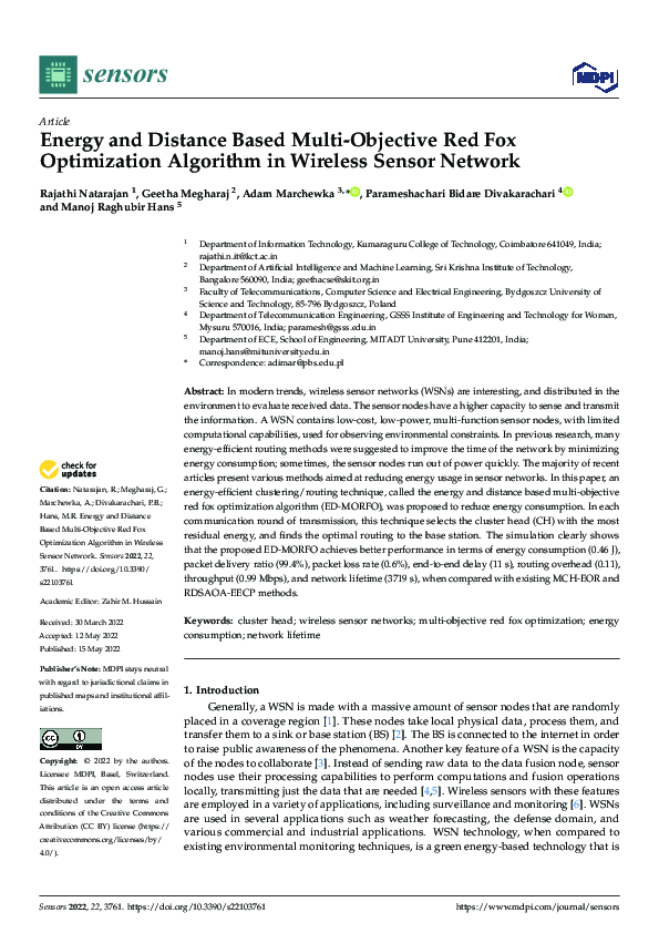 (PDF) Energy and Distance Based Multi-Objective Red Fox Optimization Algorithm in Wireless ...