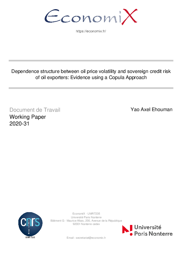 (PDF) Dependence structure between oil price volatility and sovereign ...