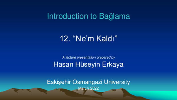 Pdf Intro Baglama 12 Nem Kaldi