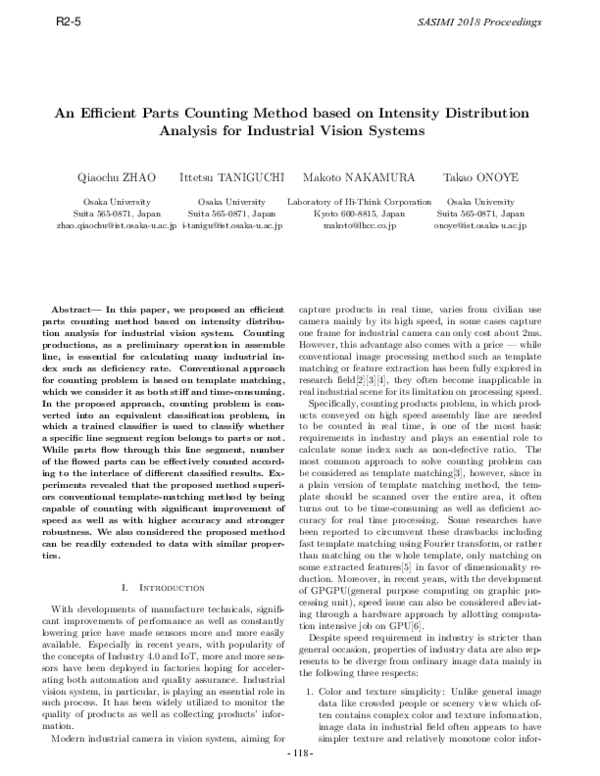 (PDF) An Efficient Parts Counting Method based on Intensity ...