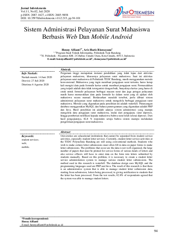 (PDF) Sistem Administrasi Pelayanan Surat Mahasiswa Berbasis Web dan Mobile Android
