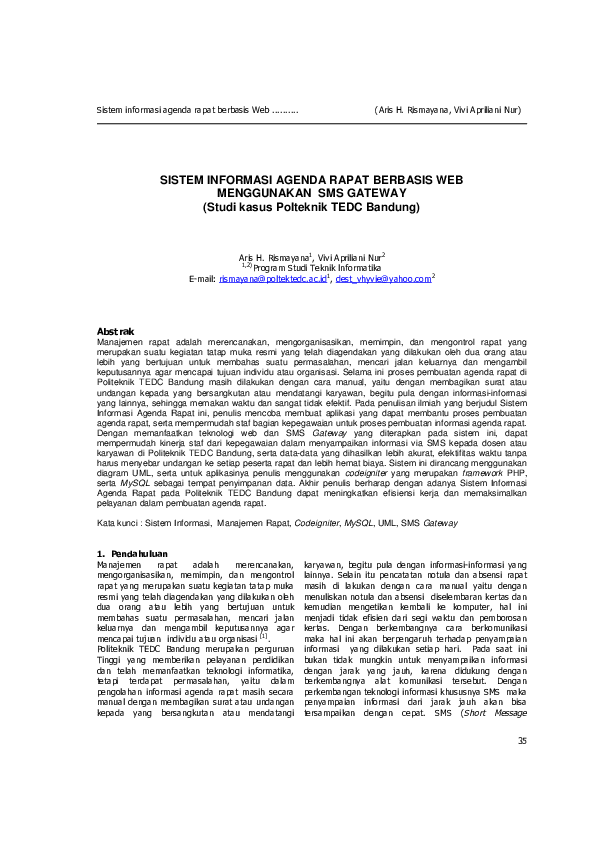 (PDF) SISTEM INFORMASI AGENDA RAPAT BERBASIS WEB MENGGUNAKAN SMS GATEWAY (Studi kasus Politeknik ...