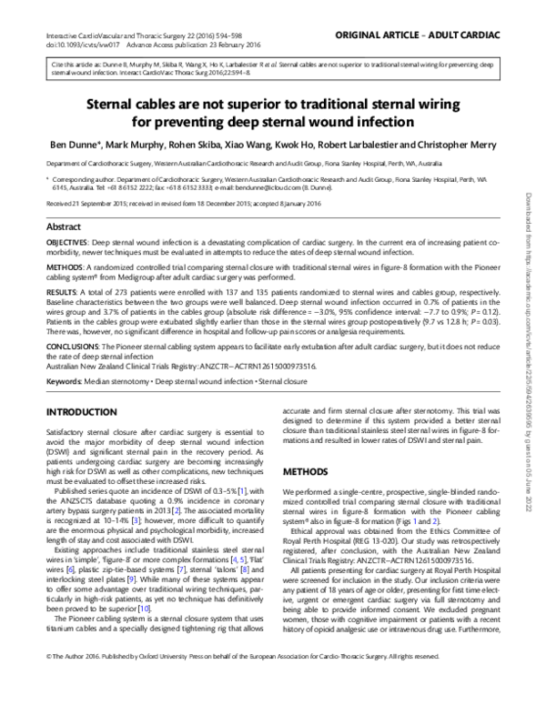 (PDF) Sternal cables are not superior to traditional sternal wiring for ...