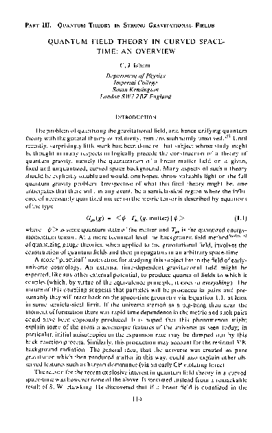 (PDF) Quantum Field Theory in Curved Spacetime: An Overview