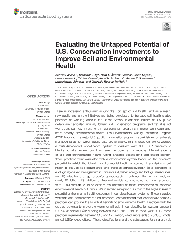 (PDF) Evaluating the Untapped Potential of U.S. Conservation ...