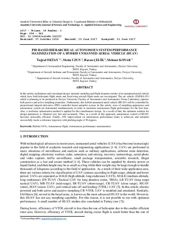 (PDF) Pid Based Hierarchical Autonomous System Performance Maximization ...