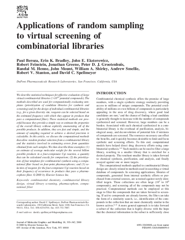 (PDF) Applications of random sampling to virtual screening of ...