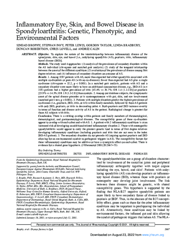 (PDF) Inflammatory eye, skin, and bowel disease in spondyloarthritis ...